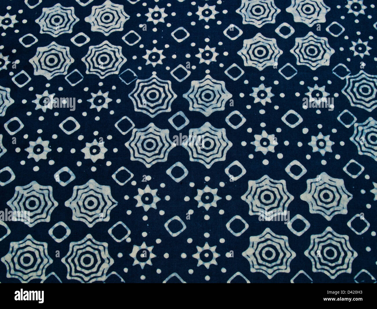 Blue batik fabric with repetition pattern as background from Yogyakarta ...