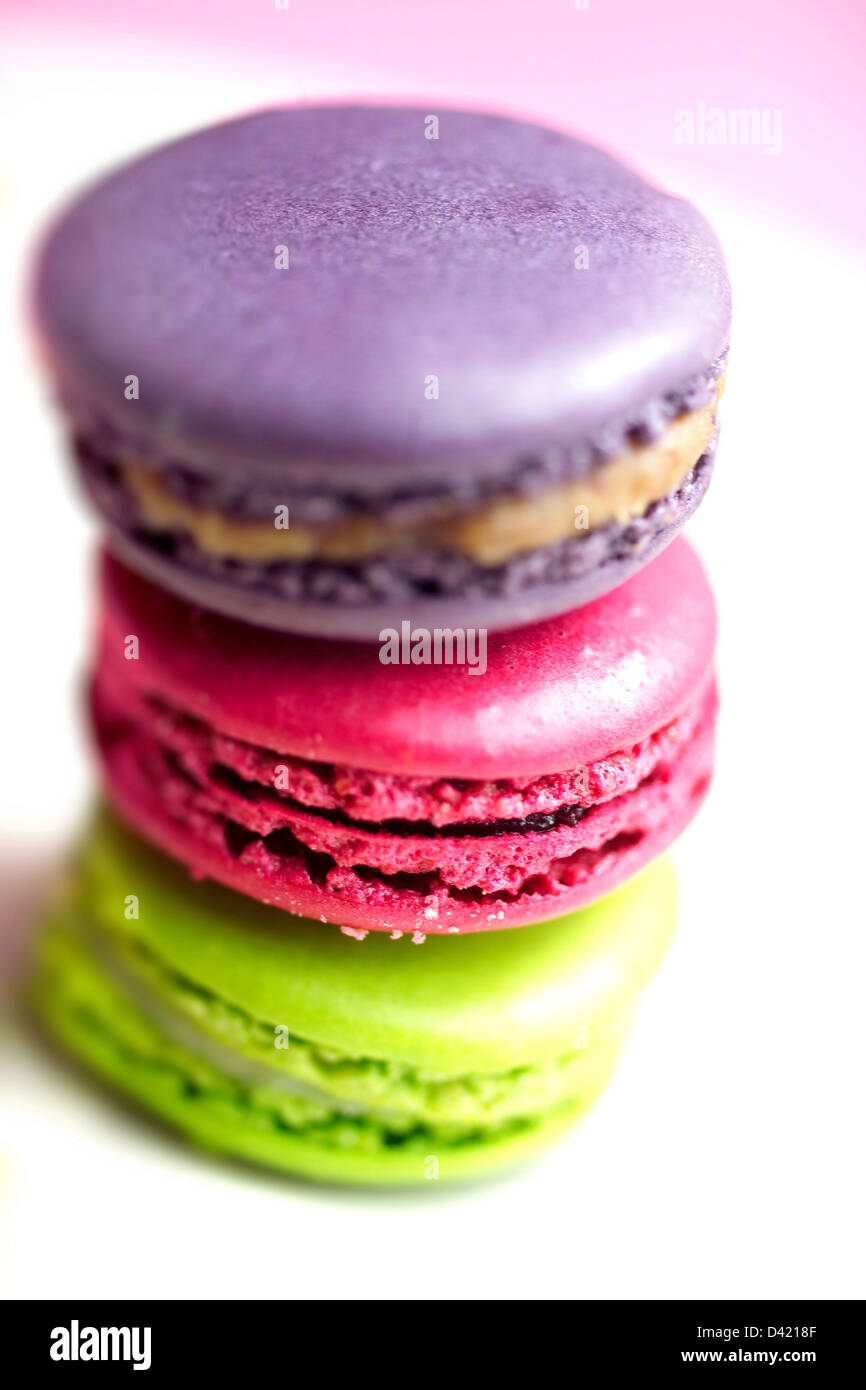 Stack of pastel coloured macarons Stock Photo - Alamy