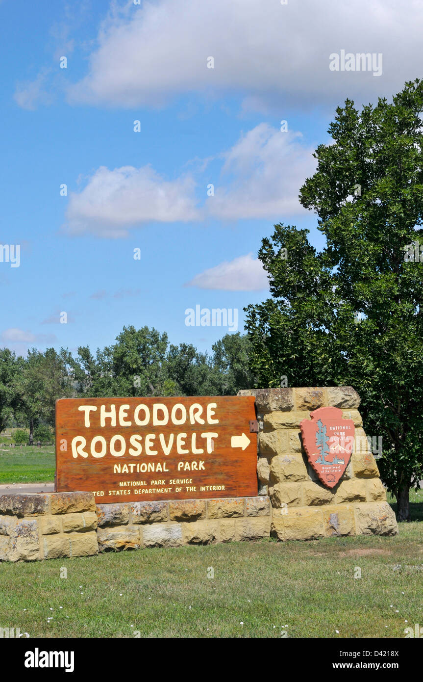 Entrance Theodore Roosevelt National Park North Dakota ND US Stock ...