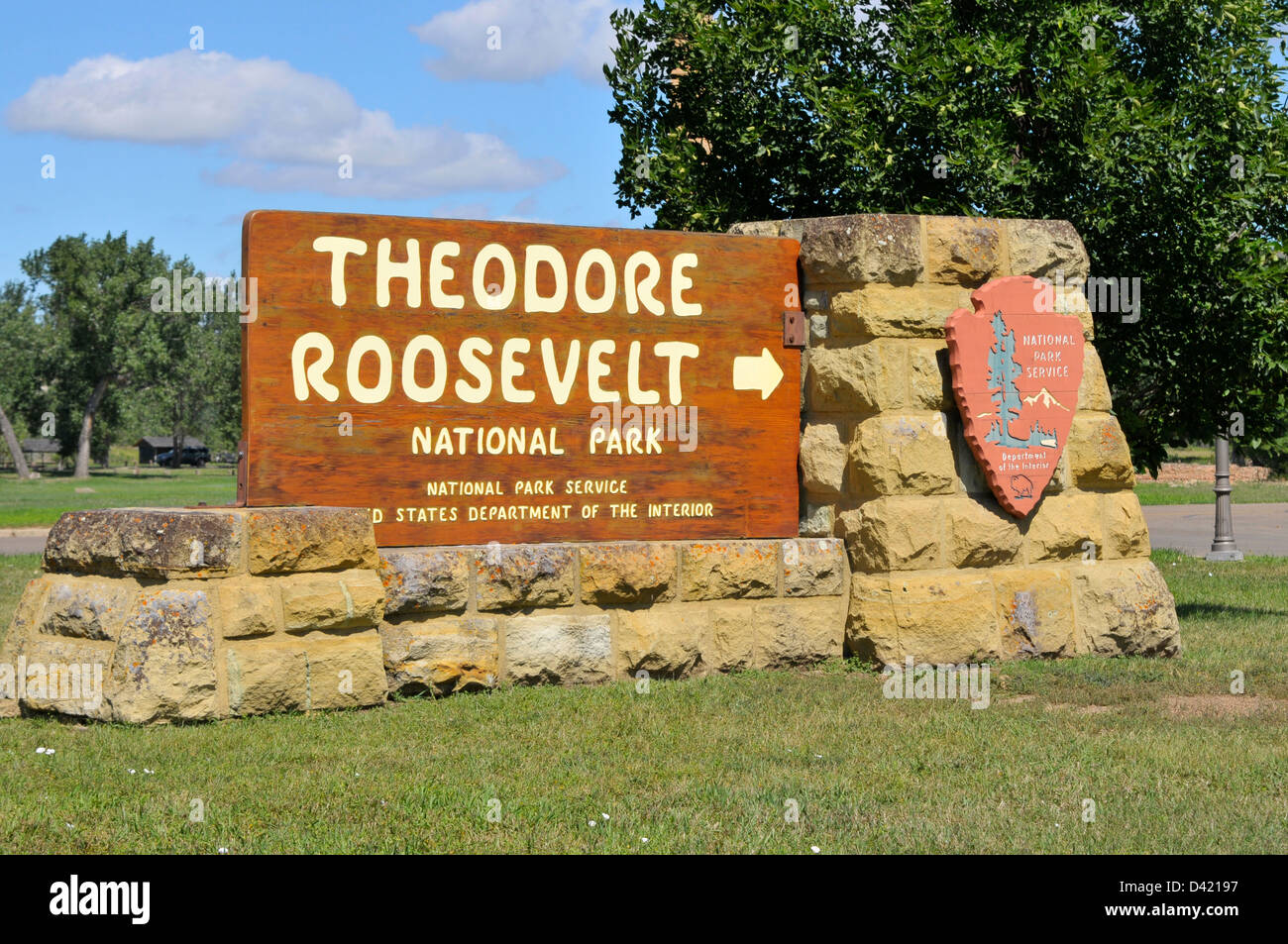 Entrance Theodore Roosevelt National Park North Dakota ND US Stock ...