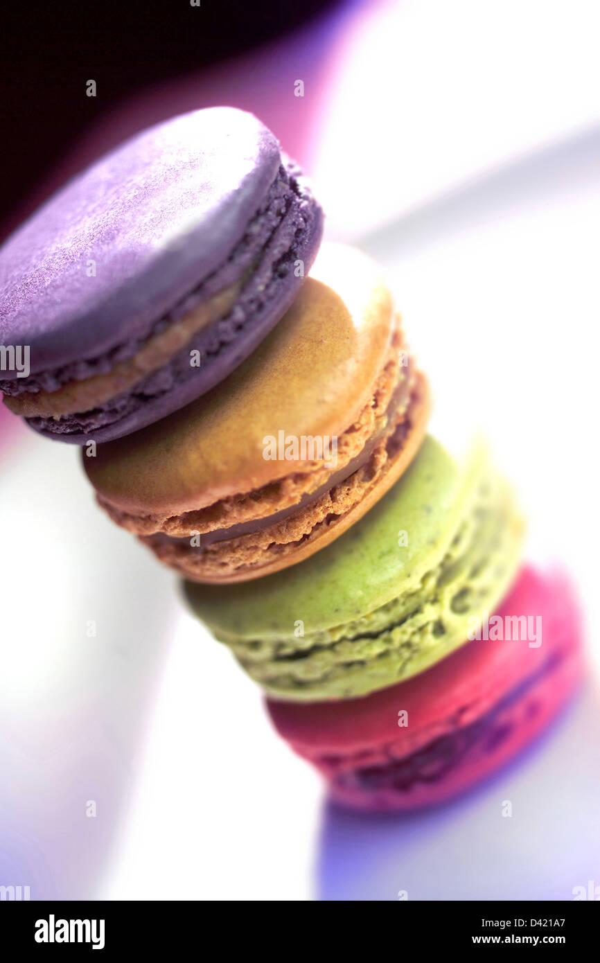 Stack of pastel coloured macarons Stock Photo - Alamy