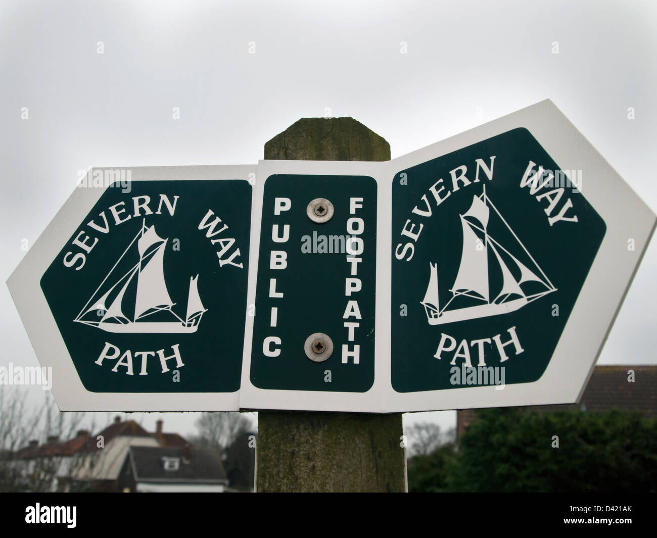 Sign Post for the Severn Way Path public footpath at Severn Beach near ...