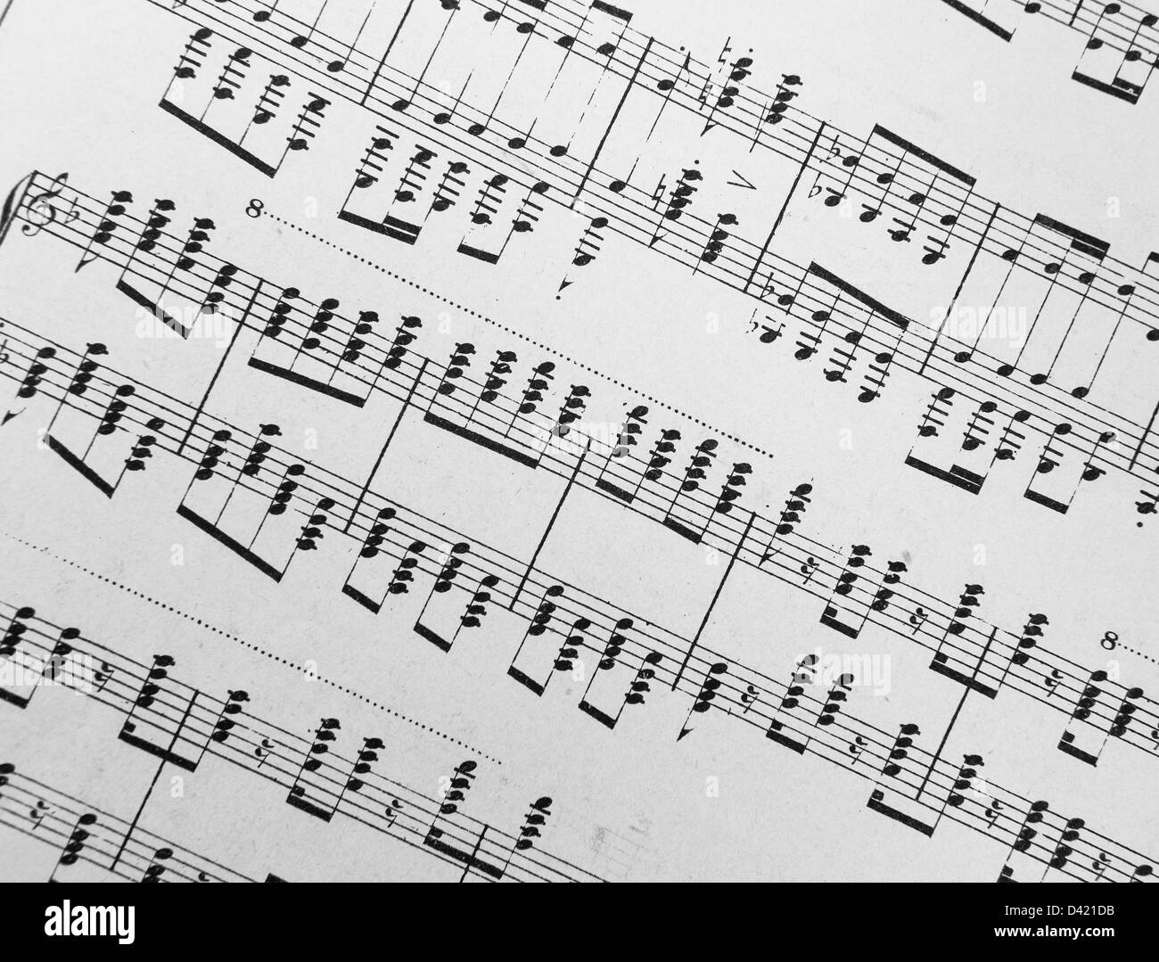 Musical score sheet music Black and White Stock Photos & Images - Alamy
