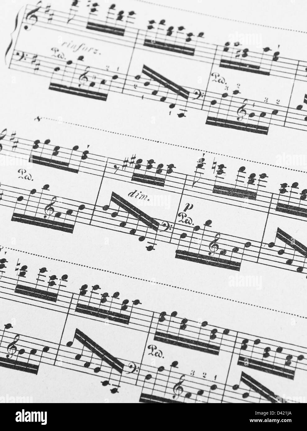 Musical score notation Black and White Stock Photos & Images - Alamy