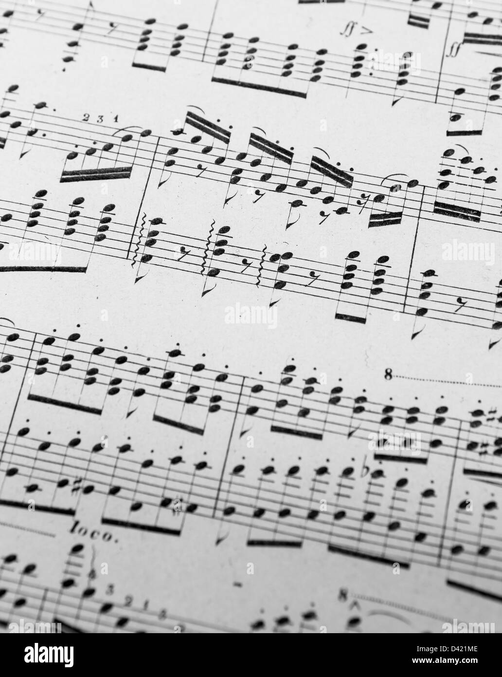 Musical score Black and White Stock Photos & Images - Alamy