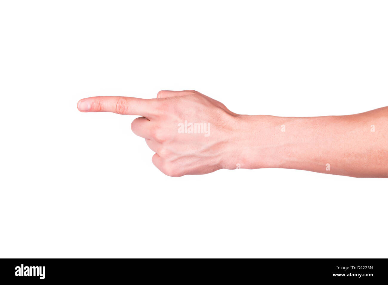 Male hand in a form of a gun isolated on white Stock Photo - Alamy