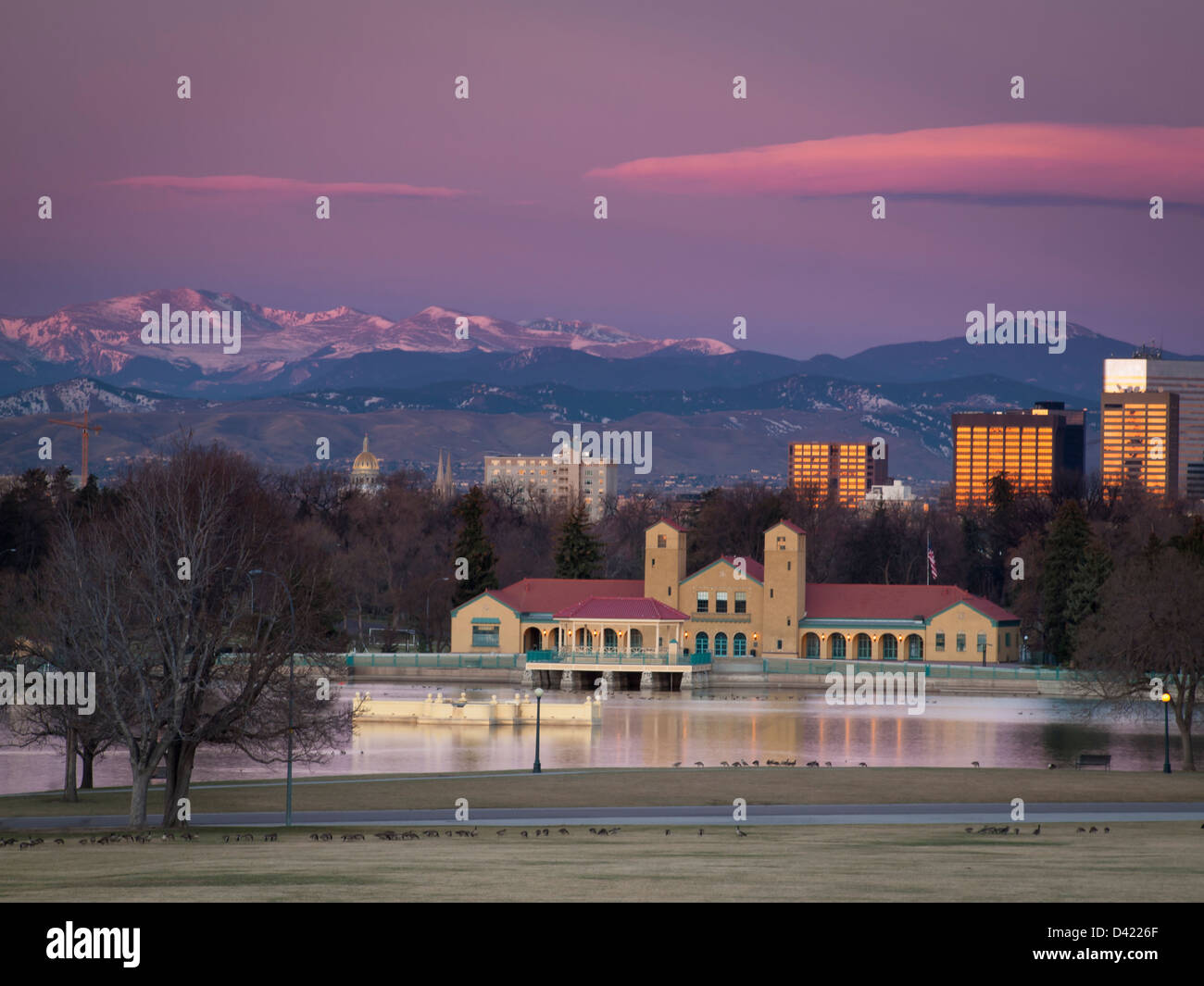 Denver skyline at blue hour Stock Photo - Alamy