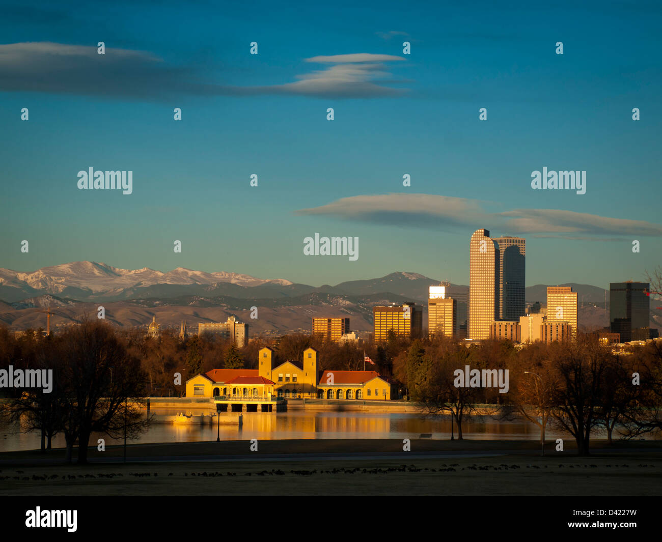 Denver skyline at blue hour Stock Photo - Alamy