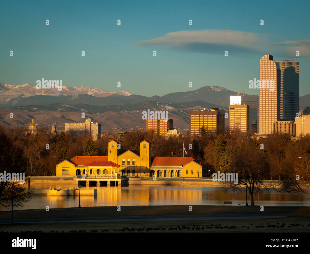 Denver skyline at blue hour Stock Photo - Alamy