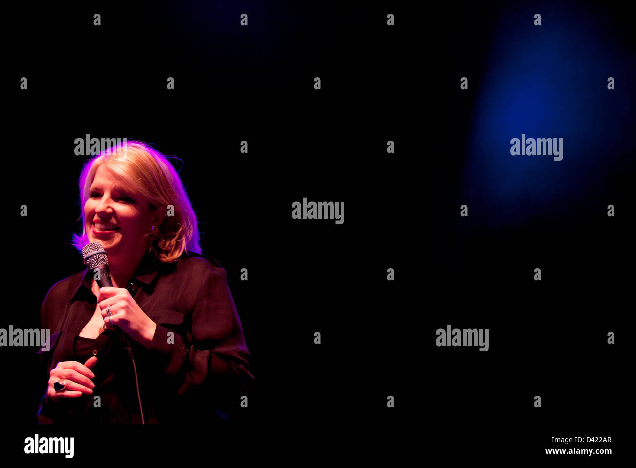 British jazz singer Clare Teal performing at the Royal Festival Hall ...