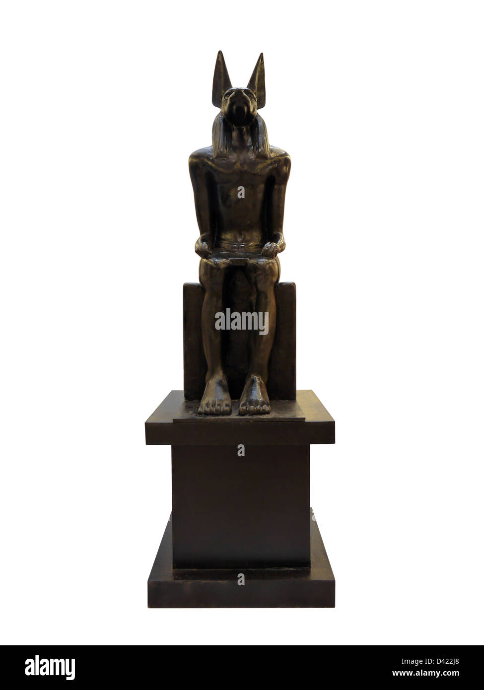 Statue of Anubis - ancient Egyptian god associated with death. Shot ...