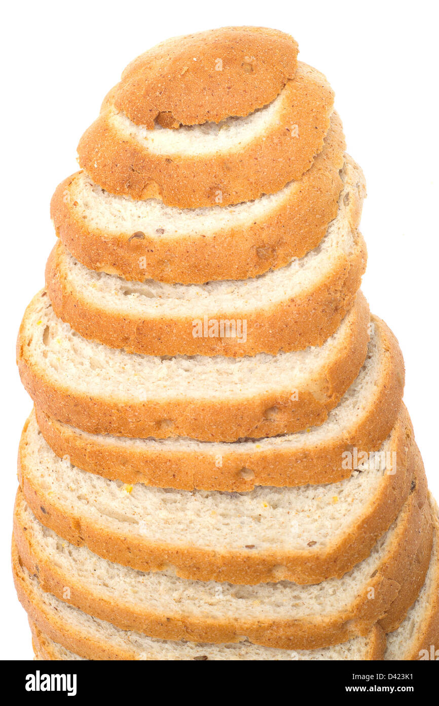 cut loaf of bread isolated on white Stock Photo - Alamy