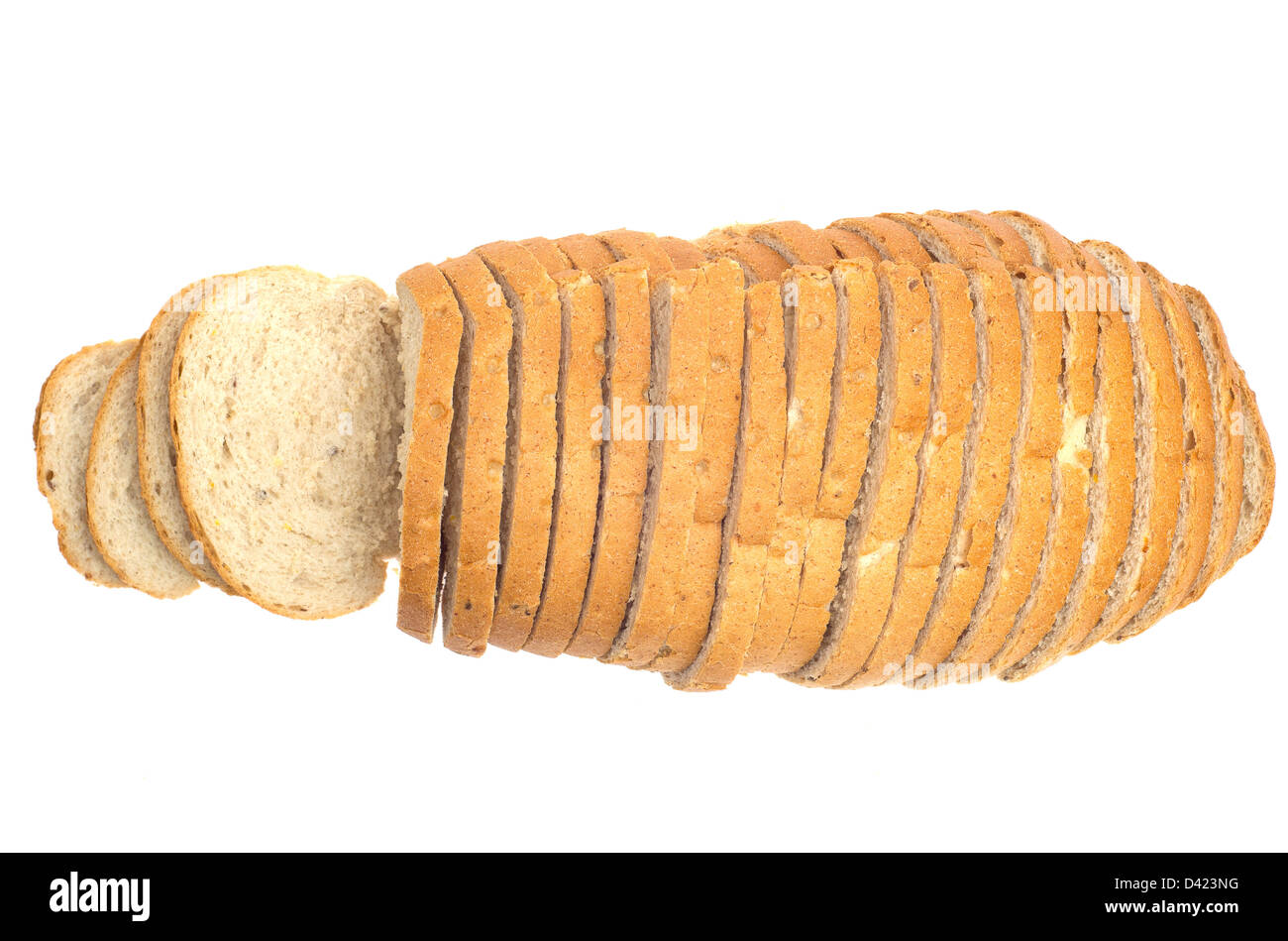 cut loaf of bread isolated on white Stock Photo - Alamy