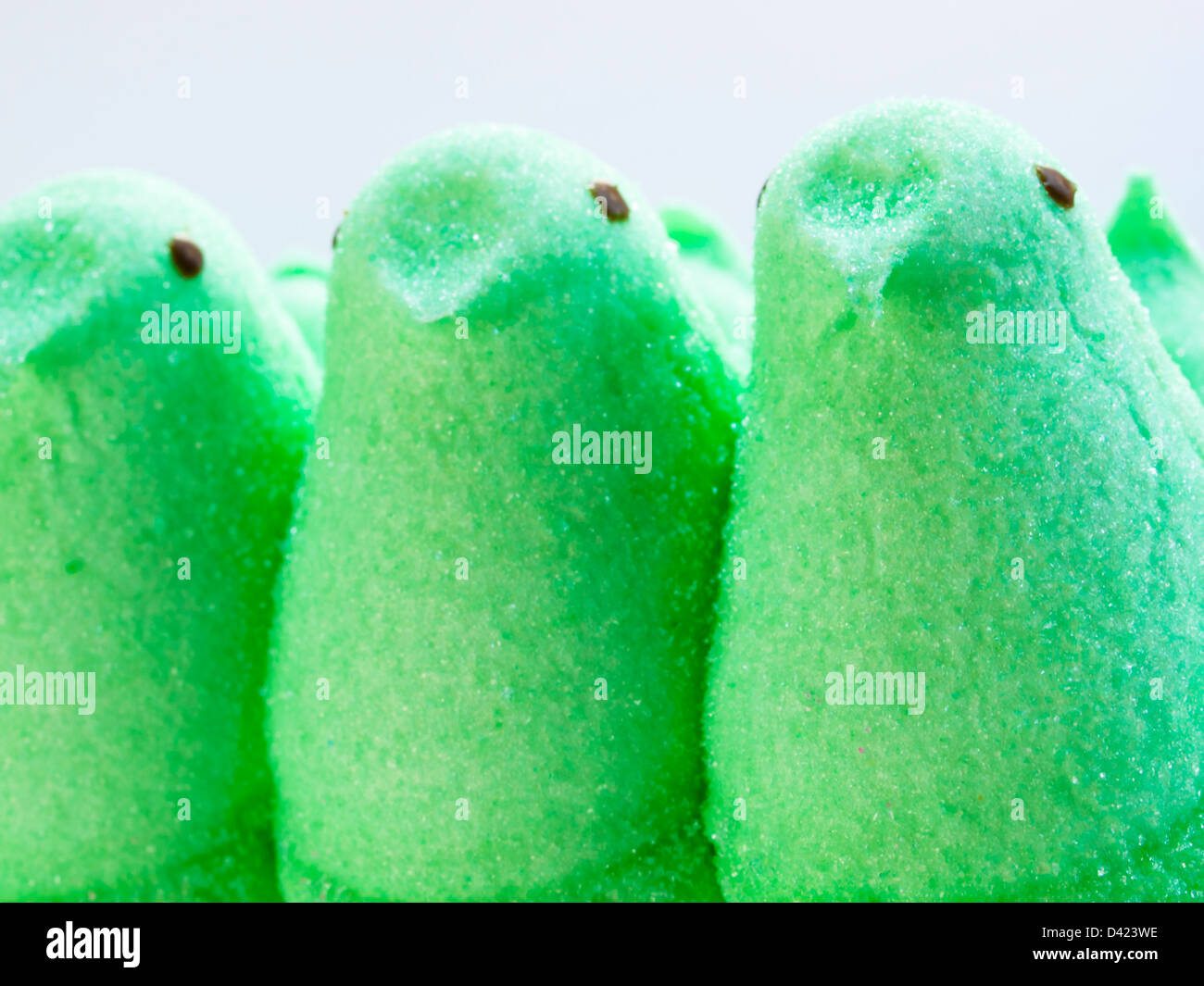 Easter marshmallow chicks in a row Stock Photo - Alamy