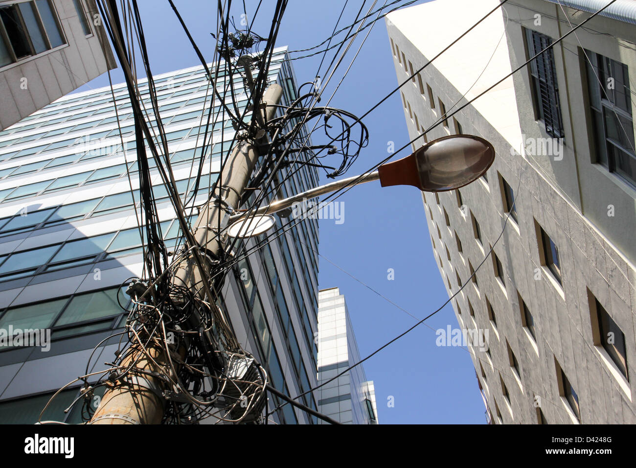 Electric cables in Asia Stock Photo - Alamy