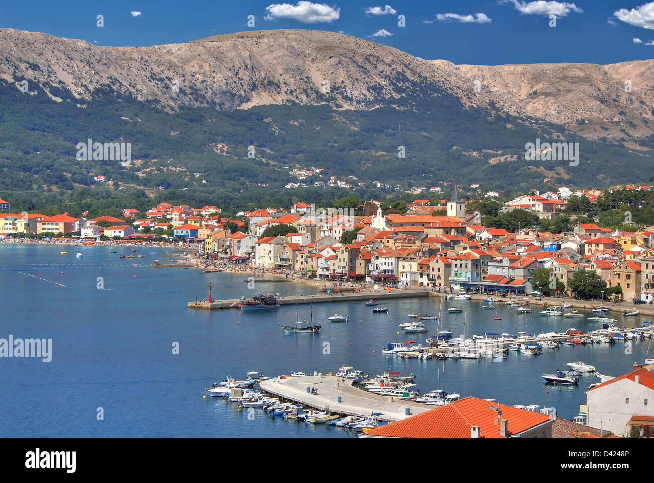 Town of Baska adriatic waterfront, Krk island, Croatia Stock Photo - Alamy