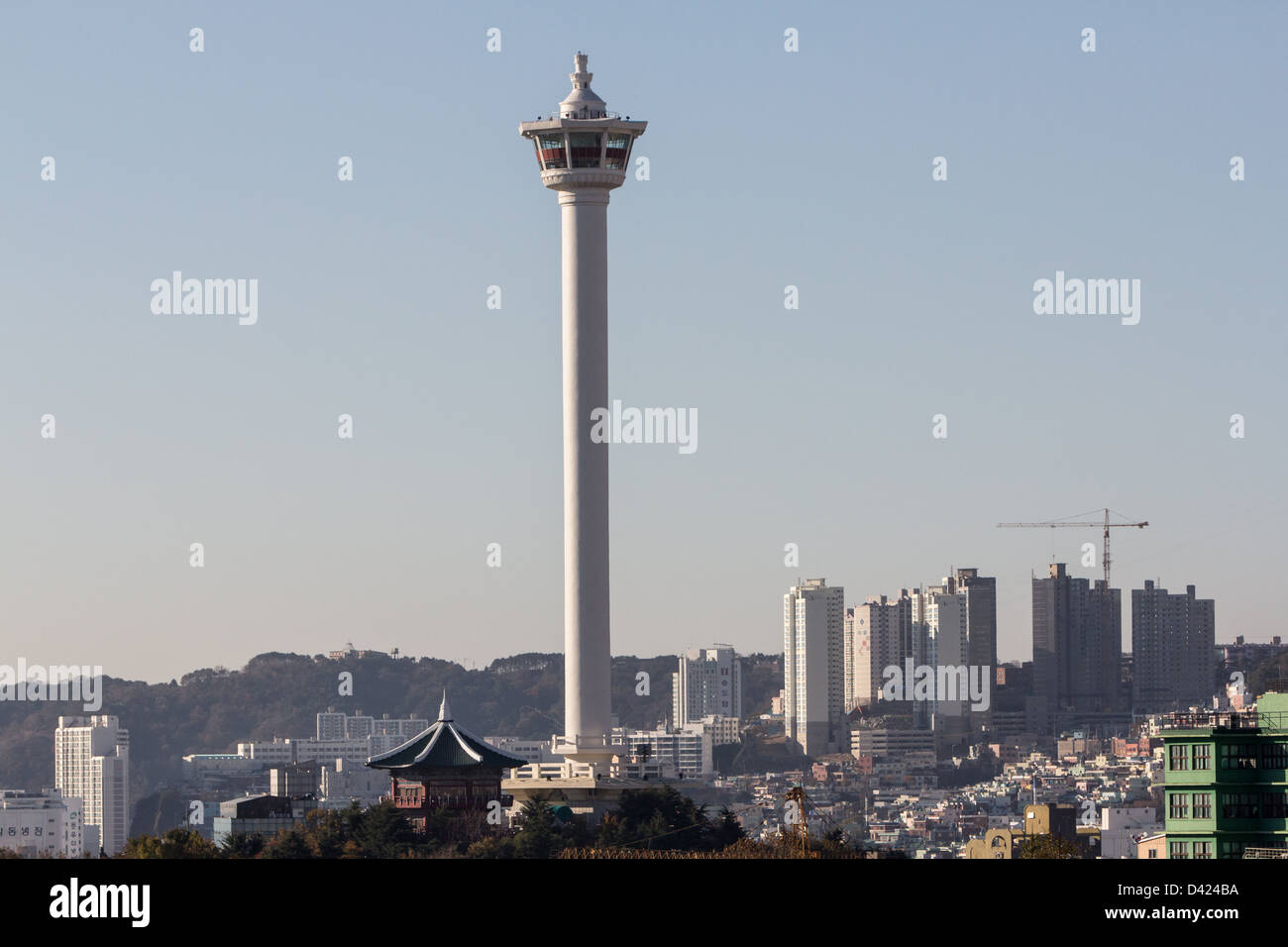 Busan Tower in Yongdusan Park in Busan City, South Korea Stock Photo ...