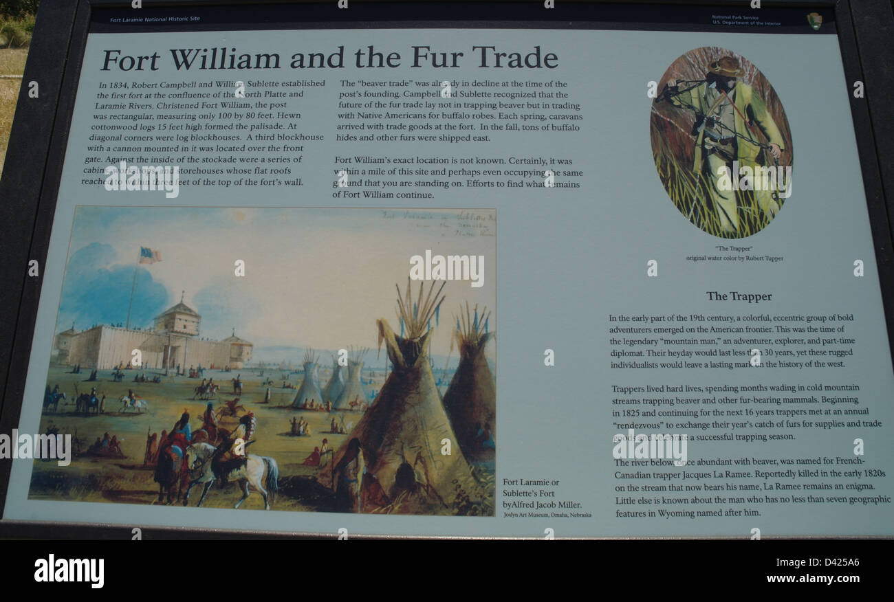 Information sign outlining history 'Fort William and the Fur Trade ...