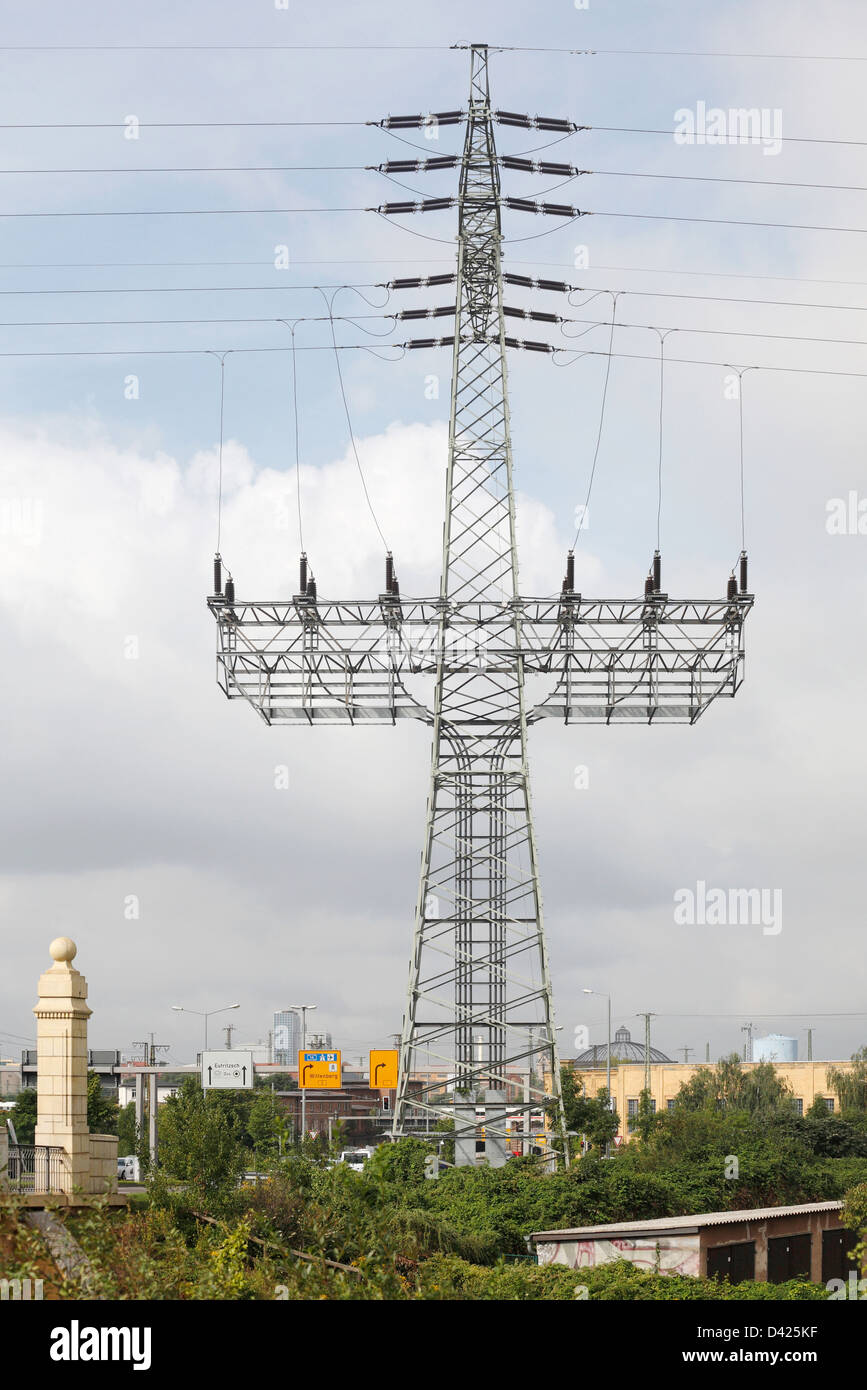 Leipzig, Germany, a power pole Stock Photo - Alamy