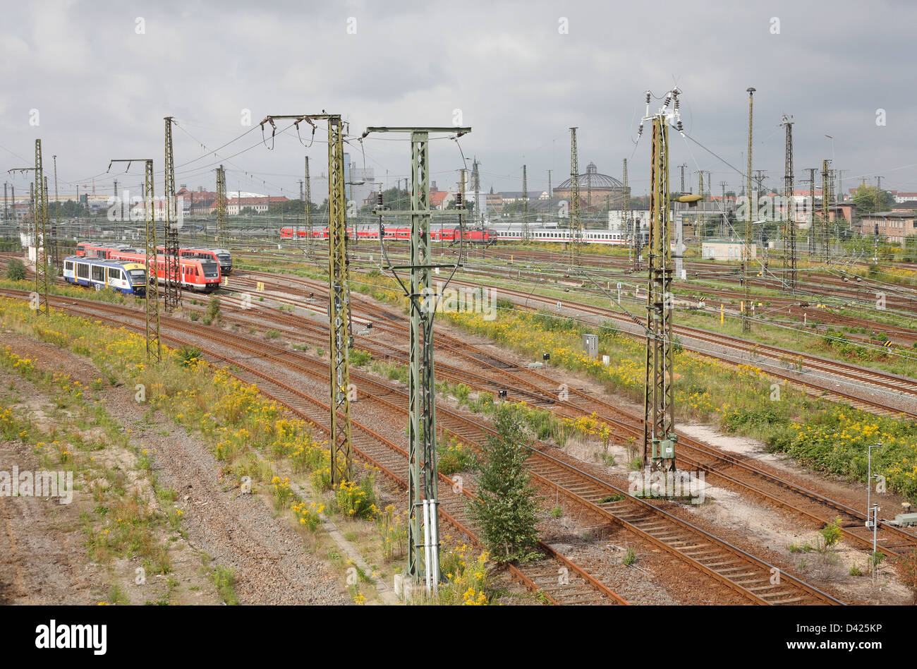 Leipzig, Germany, rail system in the vicinity of the Leipzig Central ...