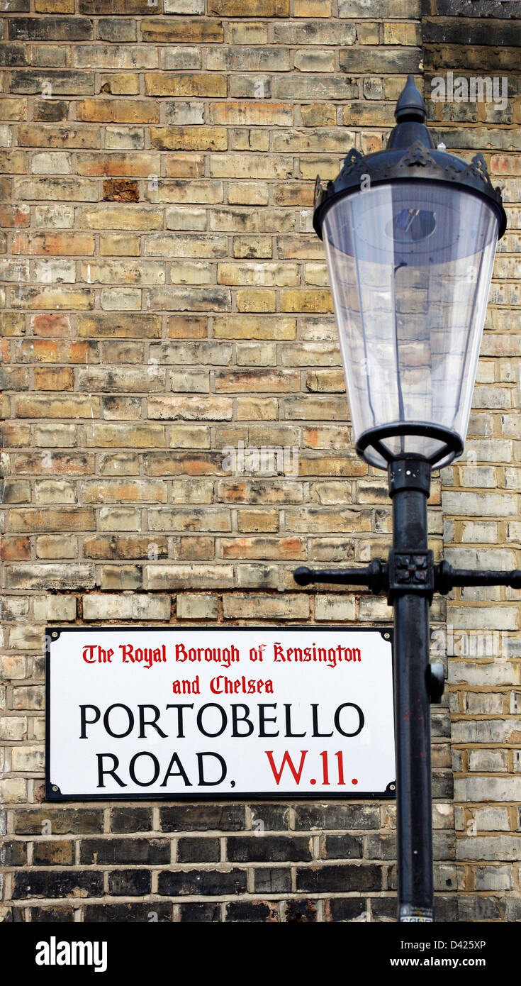 London Street Sign, Portobello Road, Borough of Kensington and Chelsea ...
