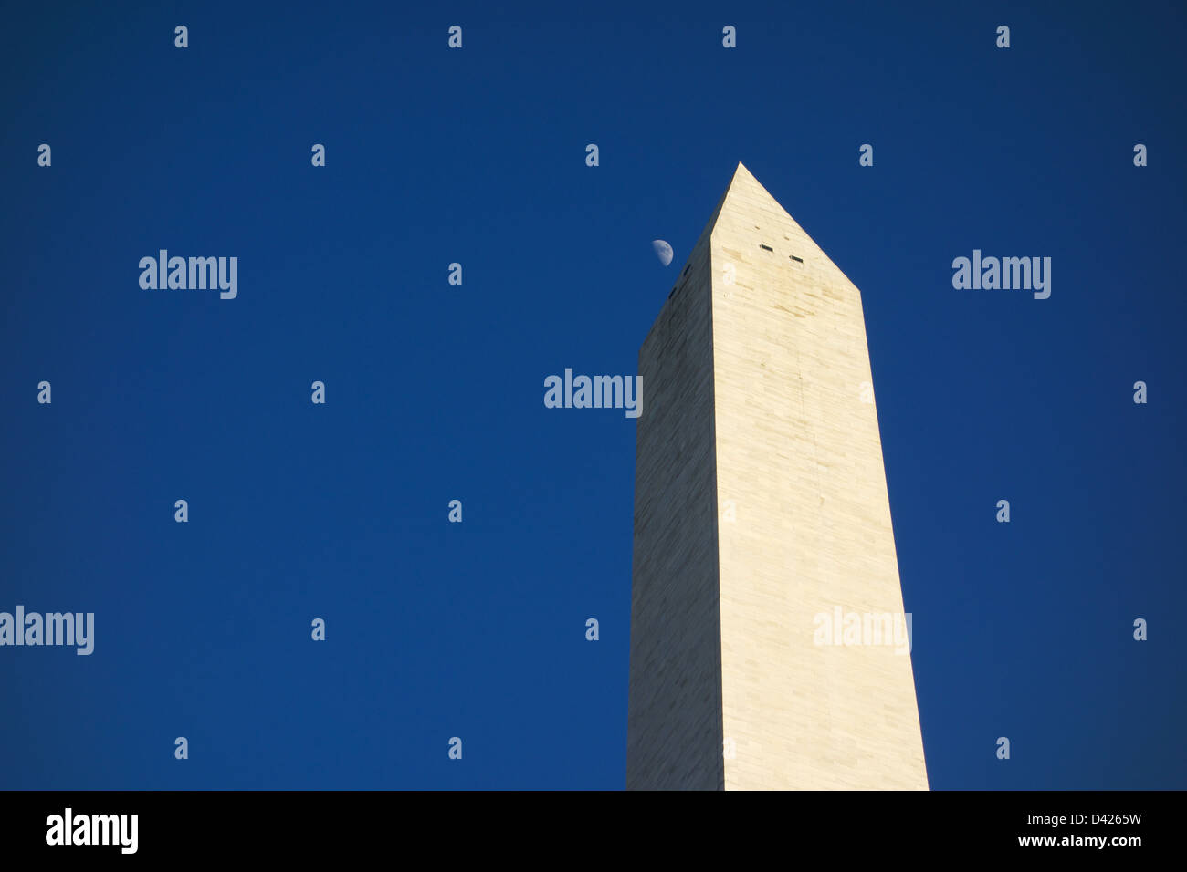 Washington Monument and half moon. Washington DC Stock Photo - Alamy