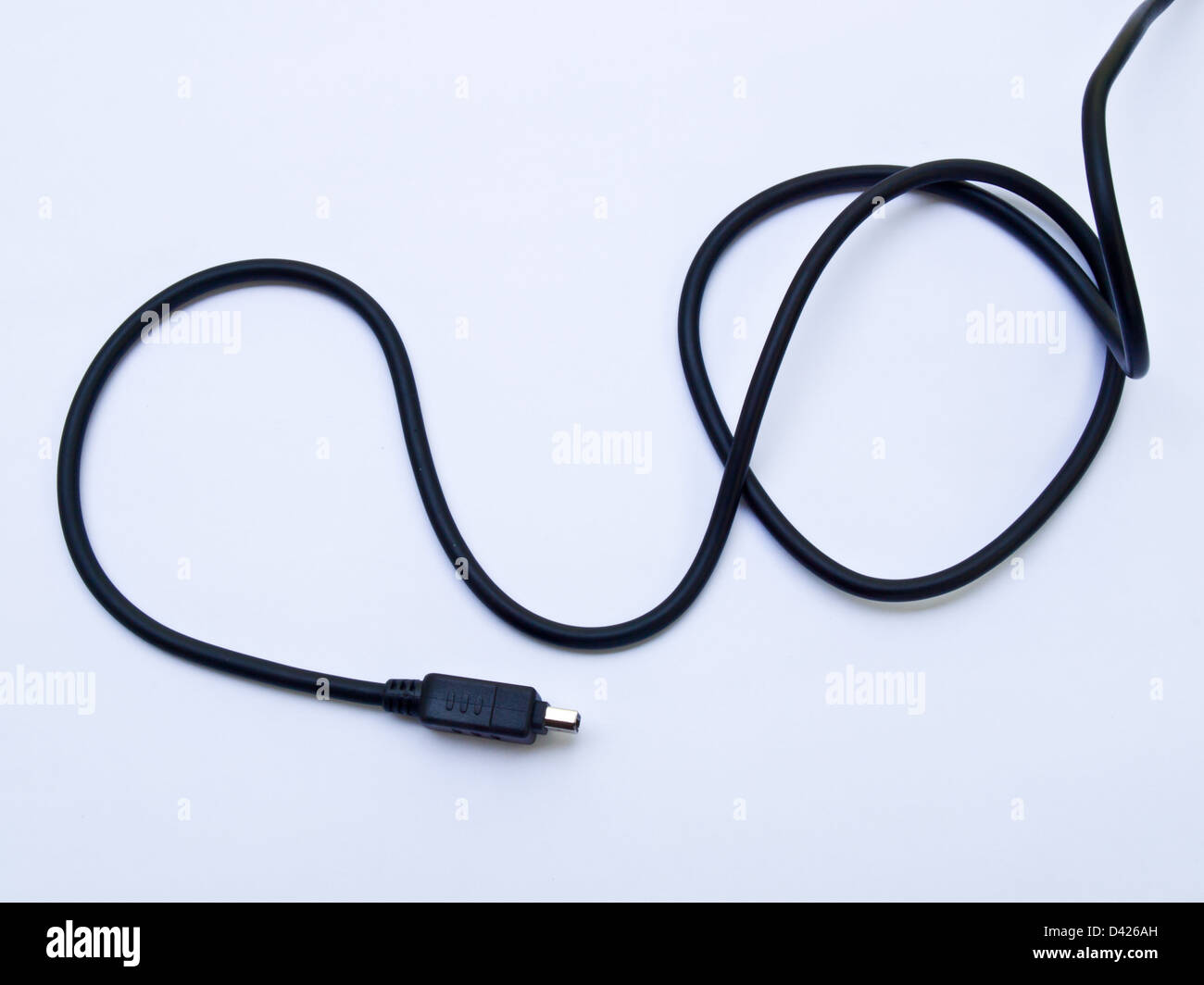 Black usb cable isolated on white background Stock Photo - Alamy