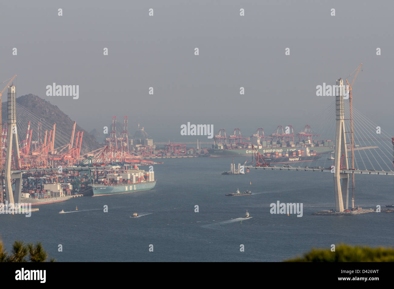 Panoramic view of the bay in Busan, South Korea Stock Photo - Alamy