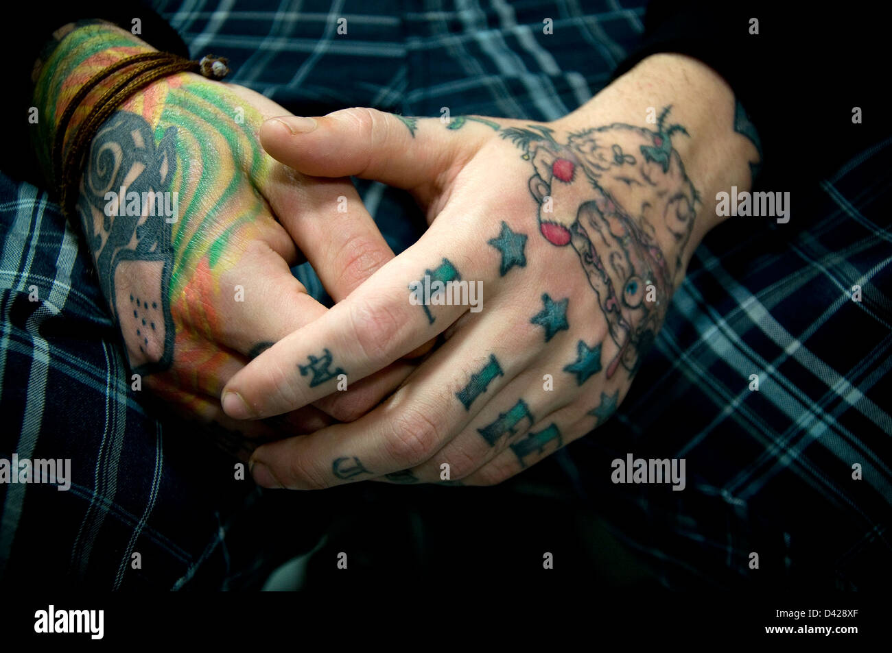 Blackwork tattoo scarification hi-res stock photography and images - Alamy