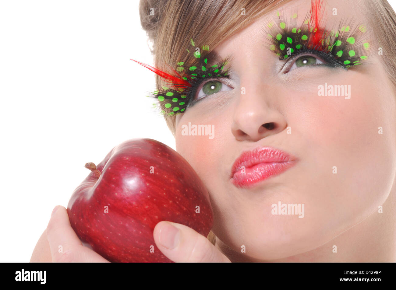 Woman red lips and kiss hi-res stock photography and images - Alamy