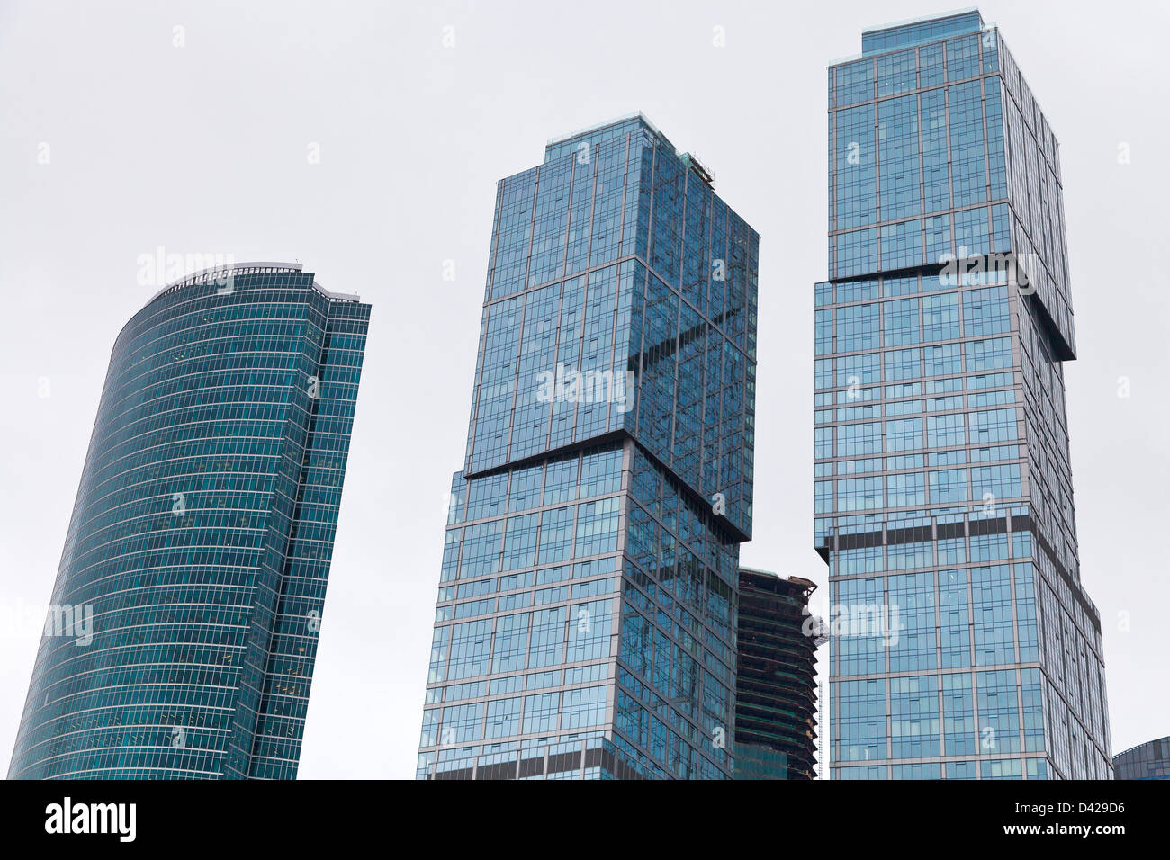 high-rise towers of glass metal business center in Moscow city Stock ...