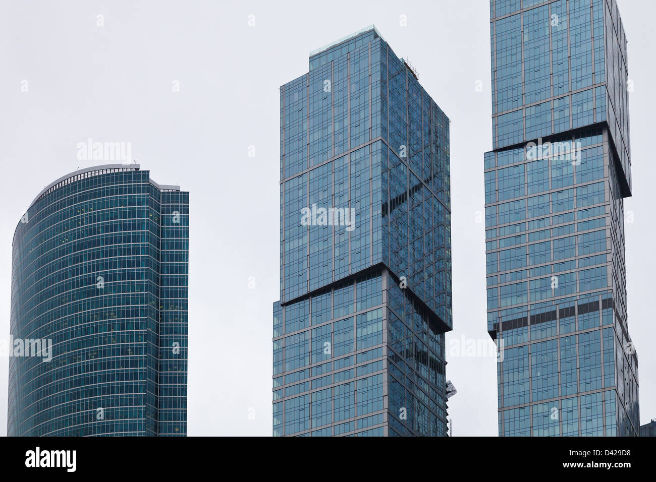 glass towers of buisness center in Moscow city Stock Photo - Alamy