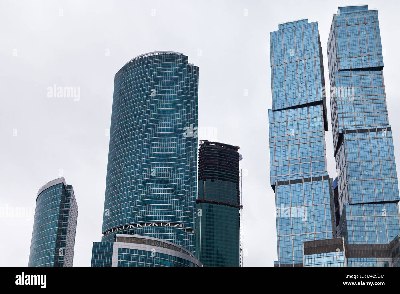 contemporary glass towers of Moscow city Stock Photo - Alamy