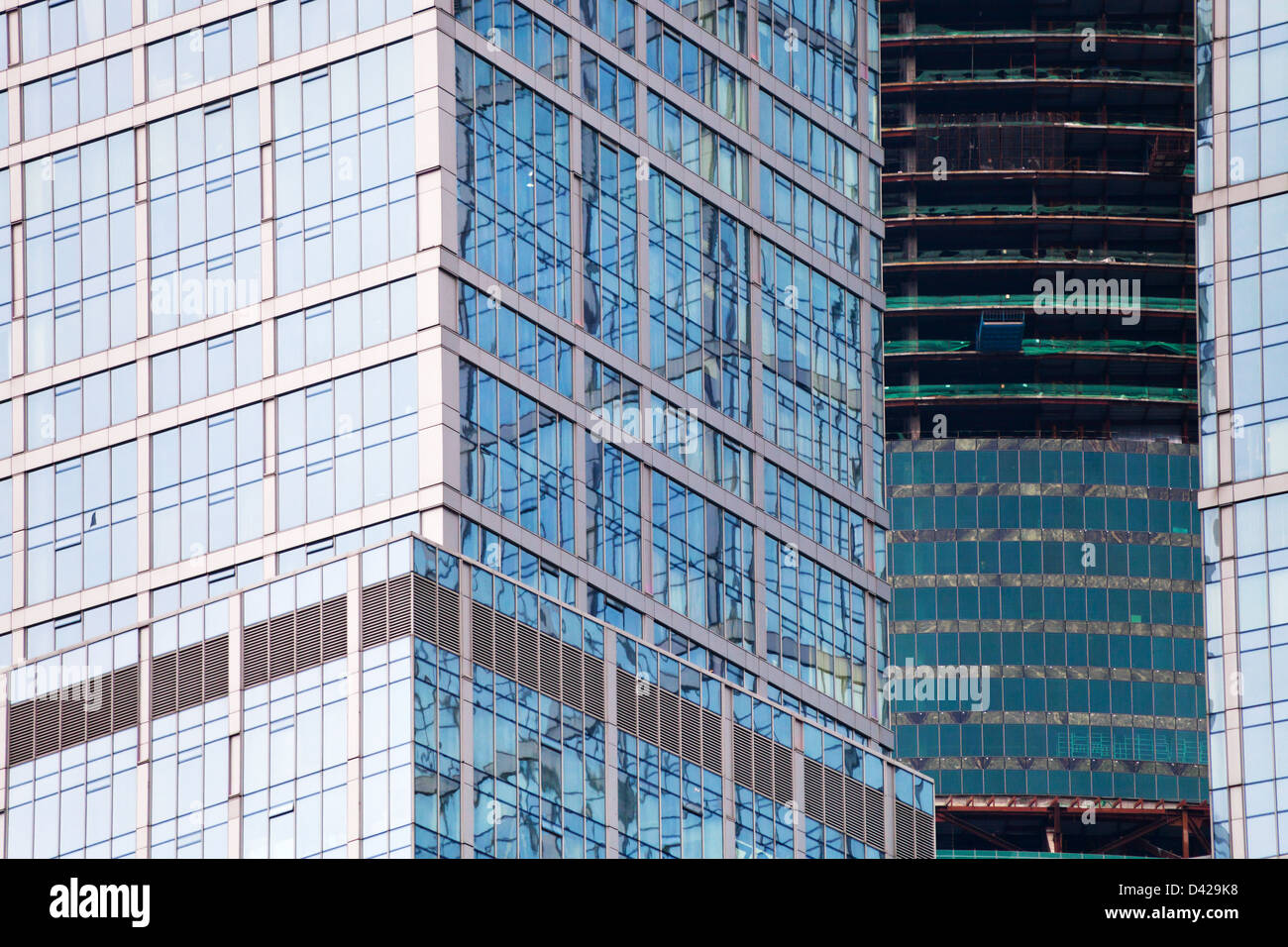 mosern glass building walls in Moscow city Stock Photo - Alamy