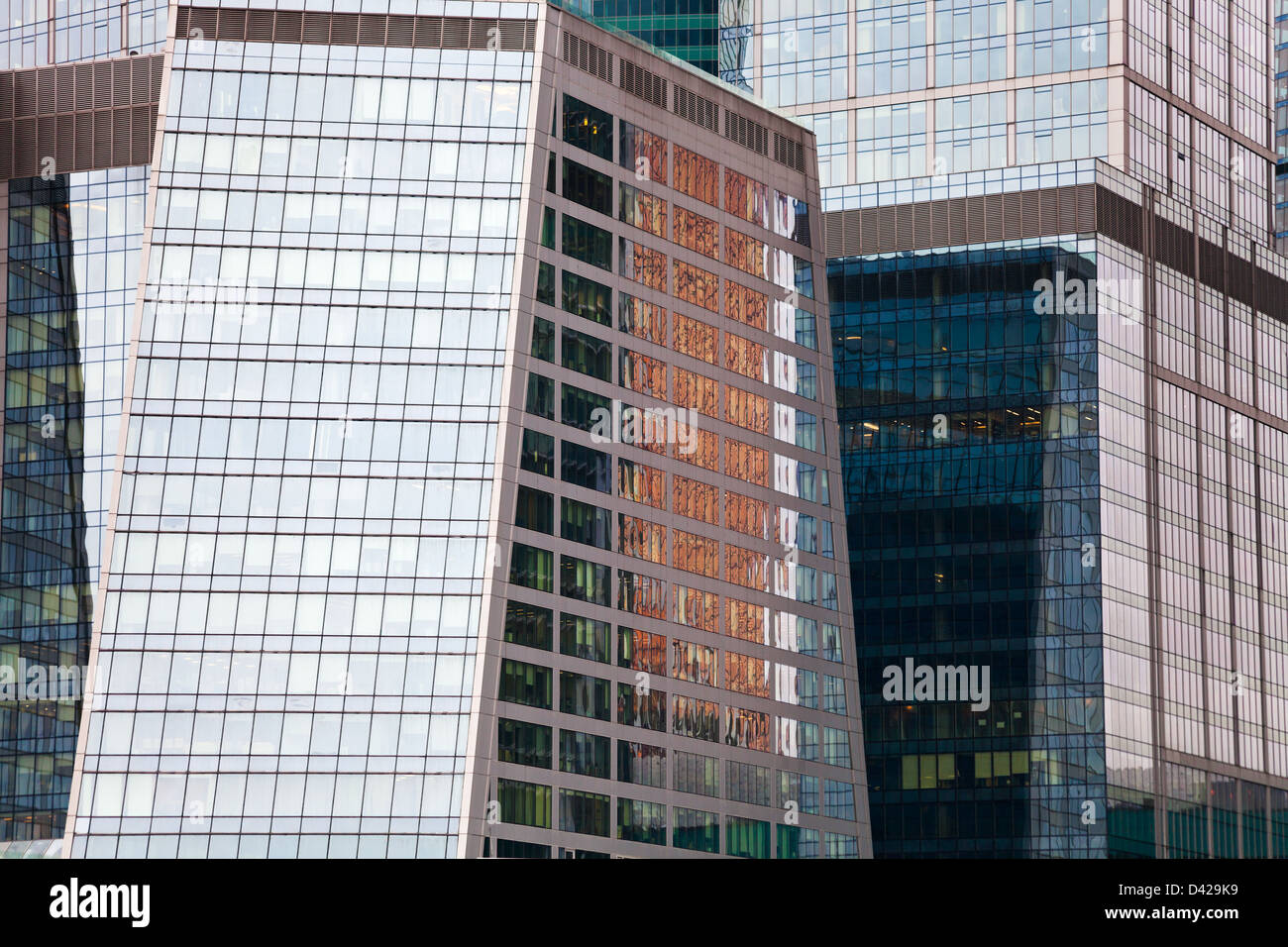 glass walls of modern skyscraper in Moscow city Stock Photo - Alamy