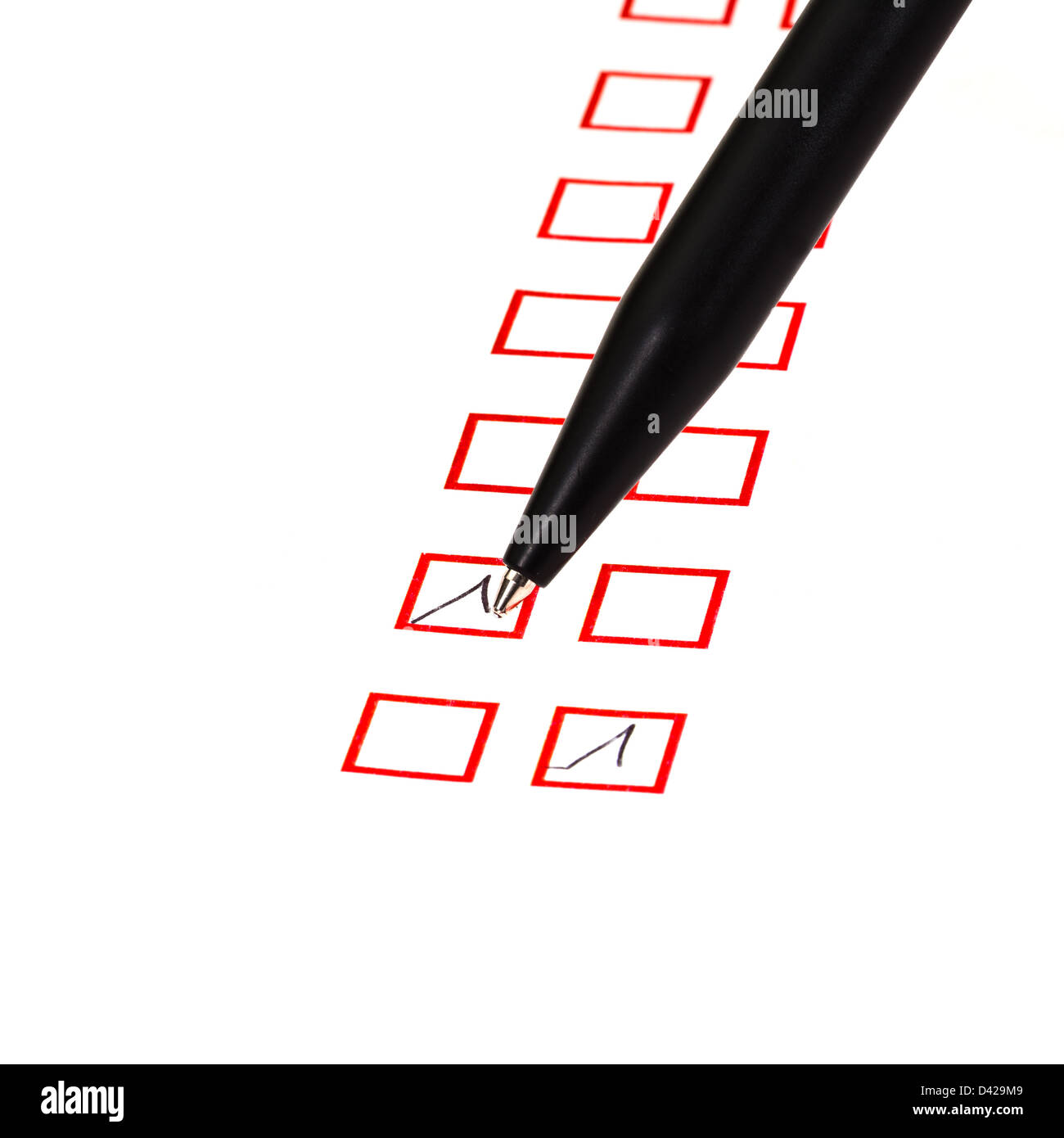 Test and red pen and marking Cut Out Stock Images & Pictures - Alamy