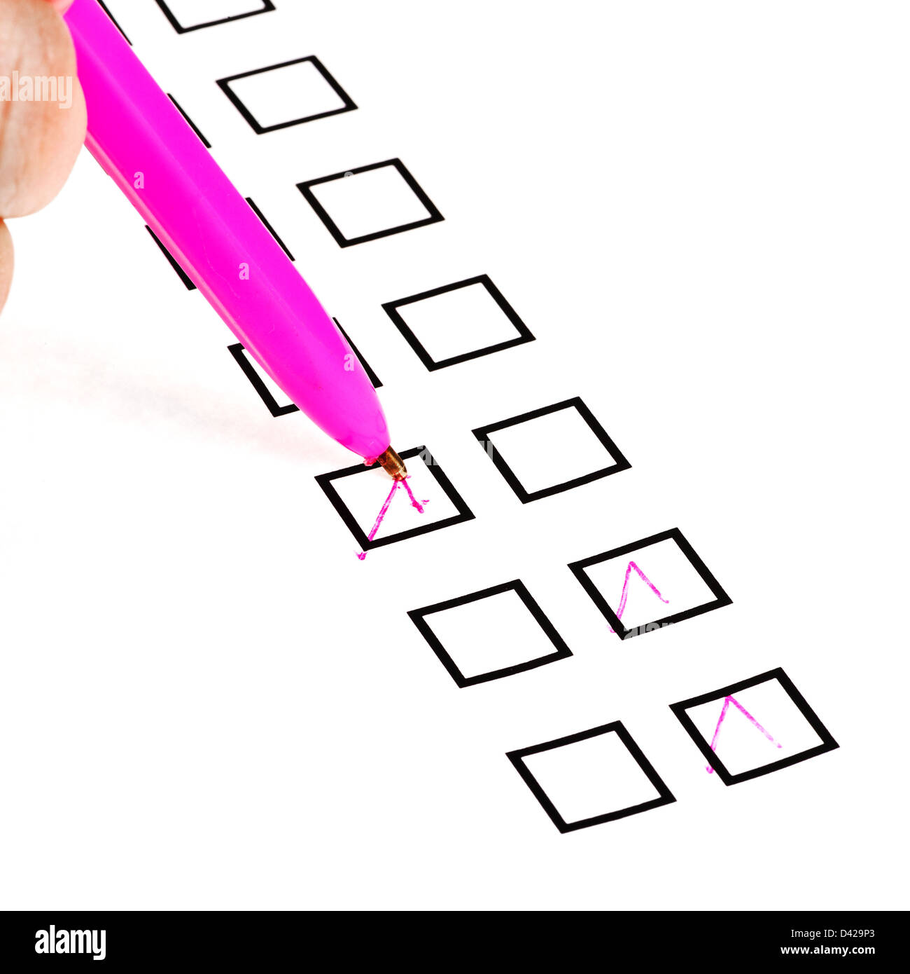 Pink check symbol hi-res stock photography and images - Alamy