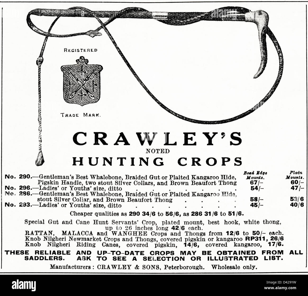 Original 1920s vintage print advertisement from English country ...