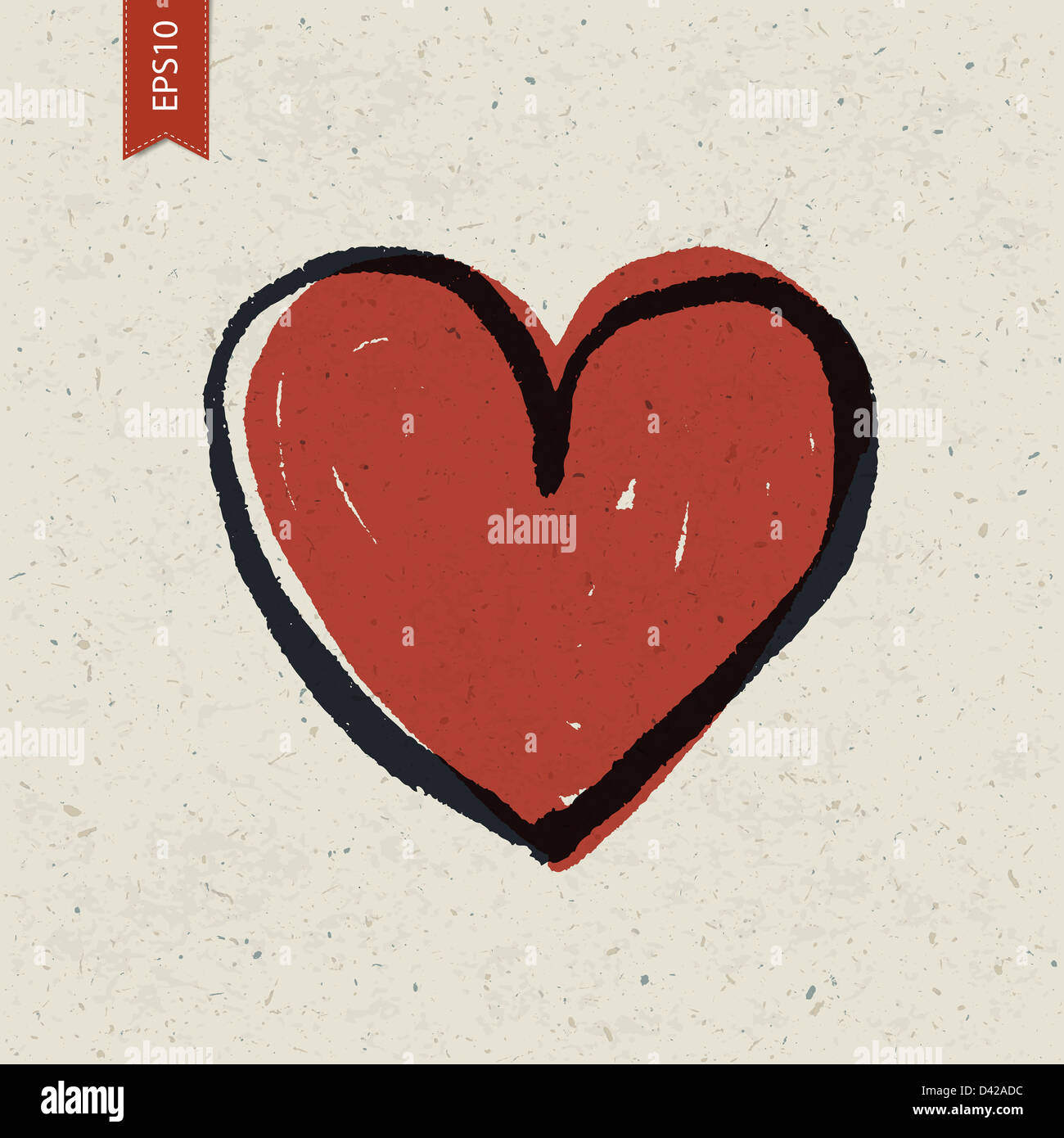 Heart sign on paper texture Stock Photo - Alamy