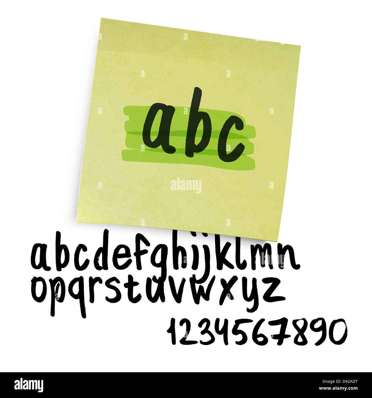 Handwritten alphabet (lowercase letters with numbers Stock Photo - Alamy