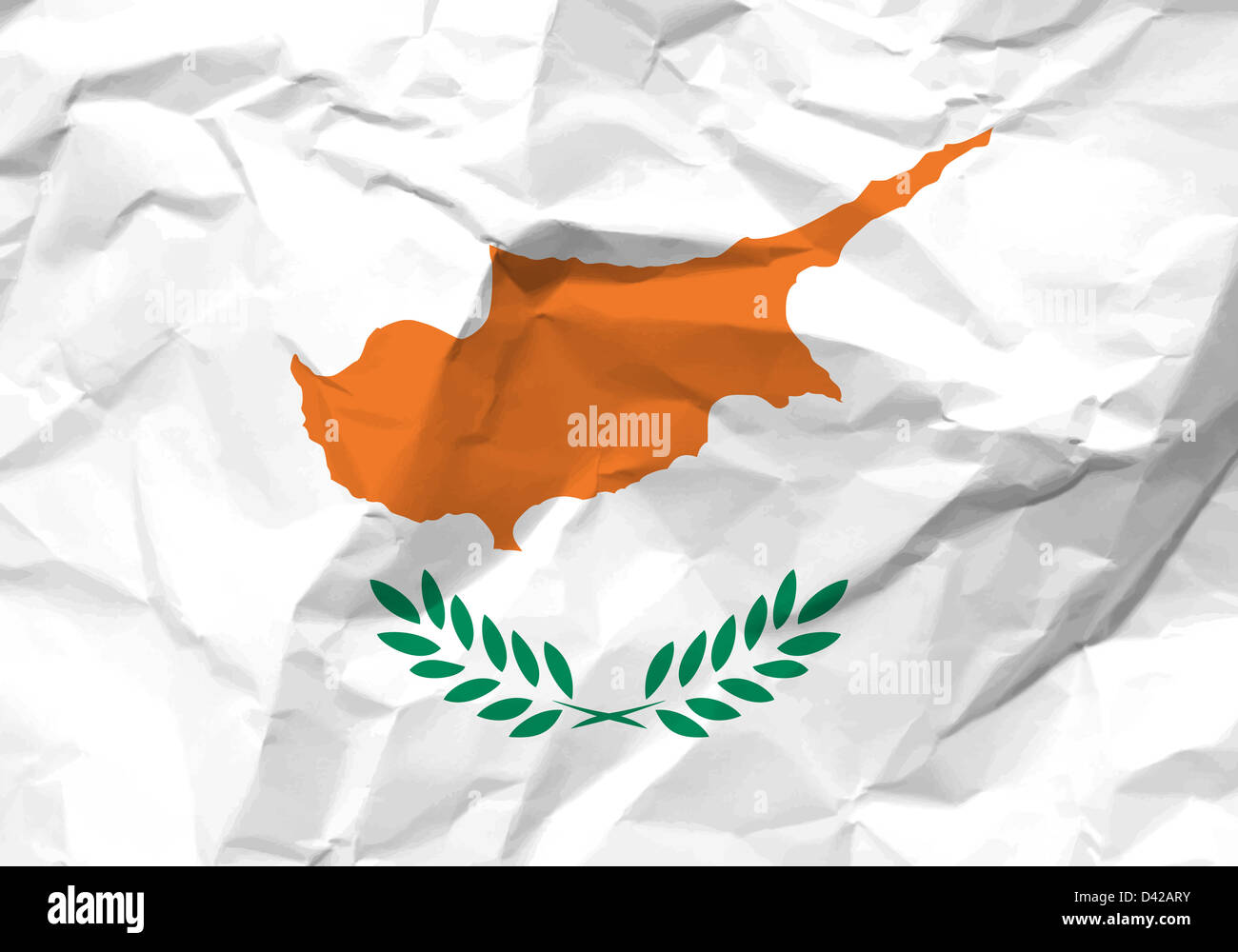 Crumpled paper Cyprus flag textured background. Vector illustration ...