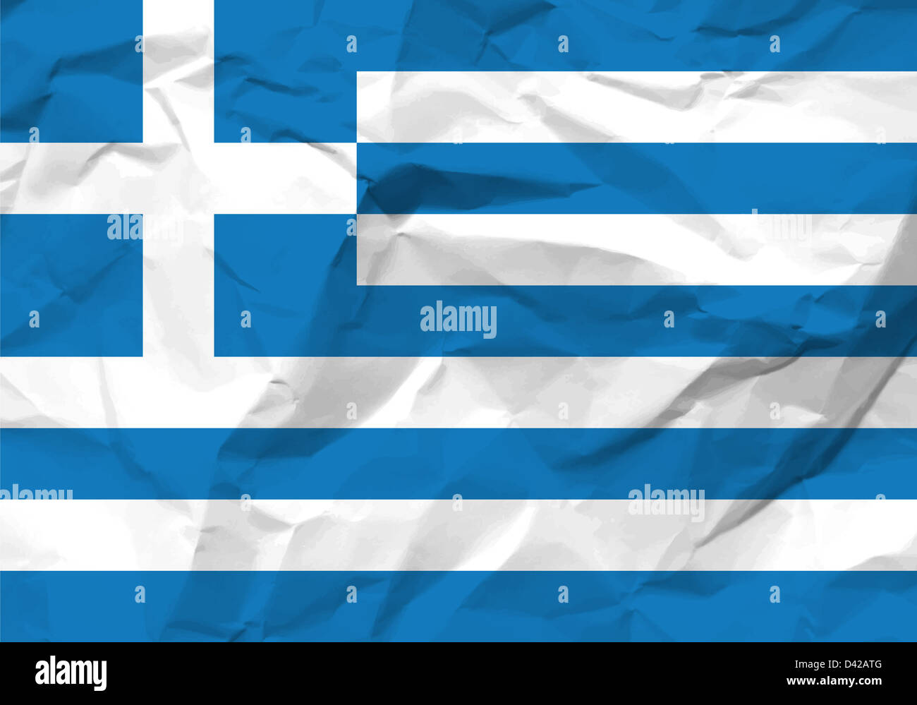 Crumpled paper Greece flag textured background. Vector illustration ...