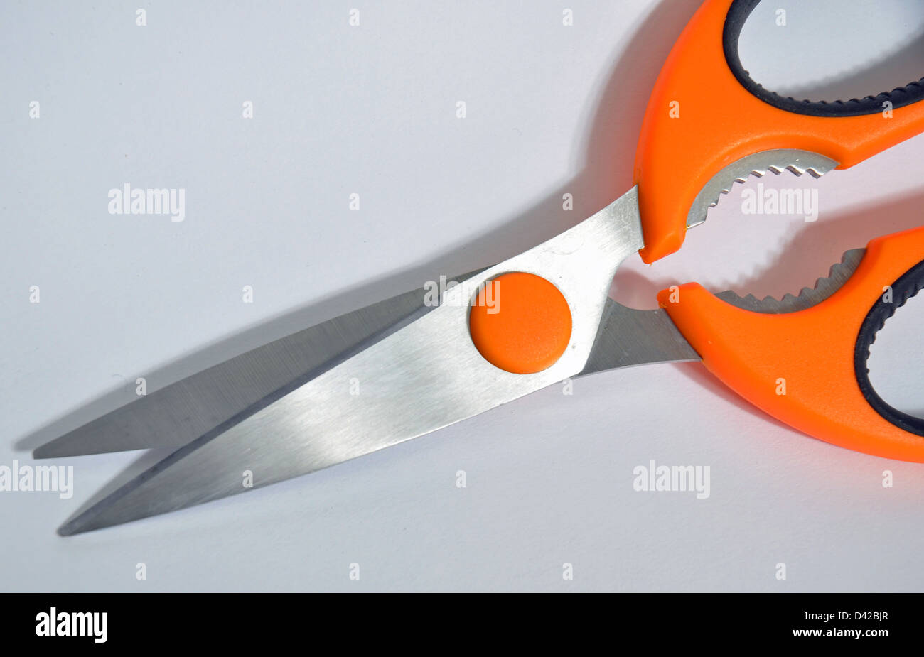 A pair of scissors photographed against a white background Stock Photo ...