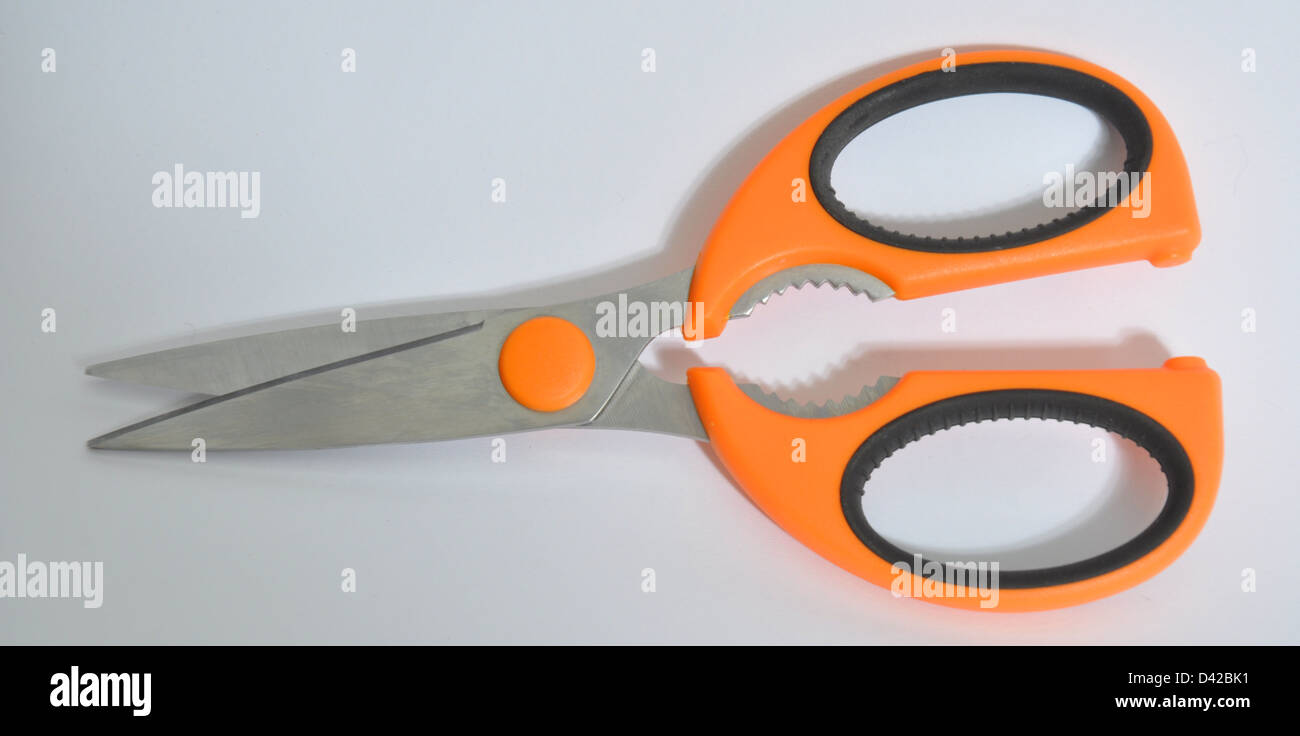A pair of scissors photographed against a white background Stock Photo ...
