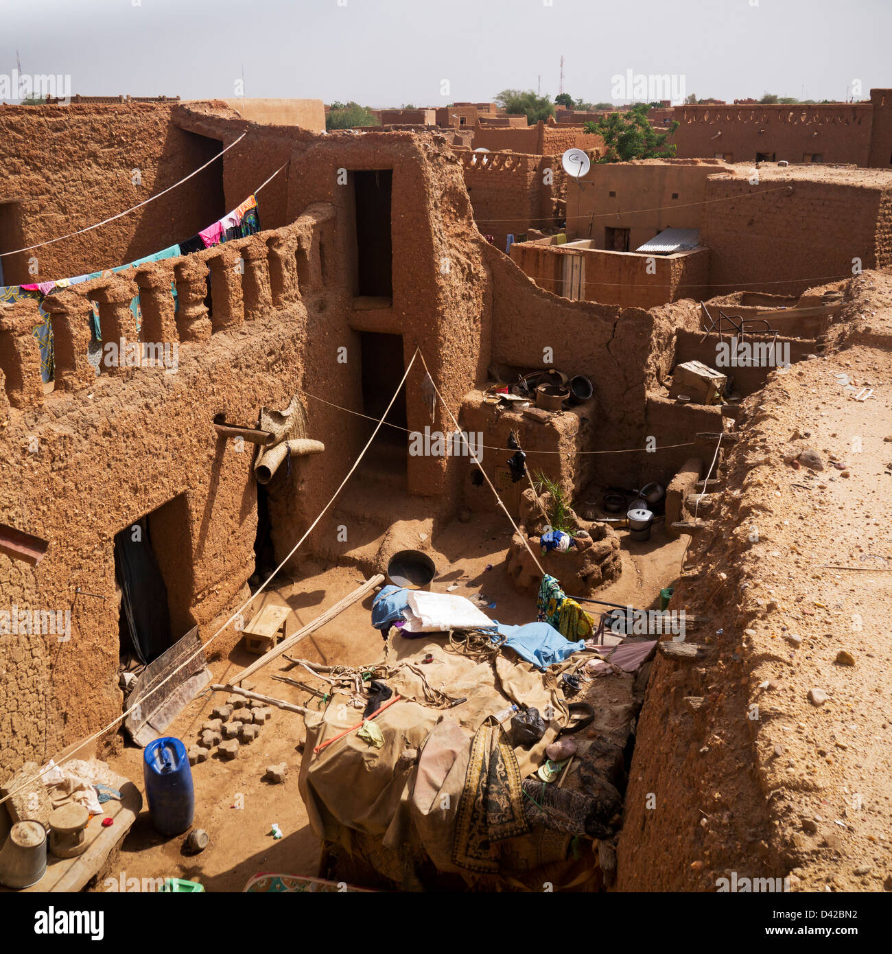 Courtyard in Agadez, Niger, Africa Stock Photo - Alamy