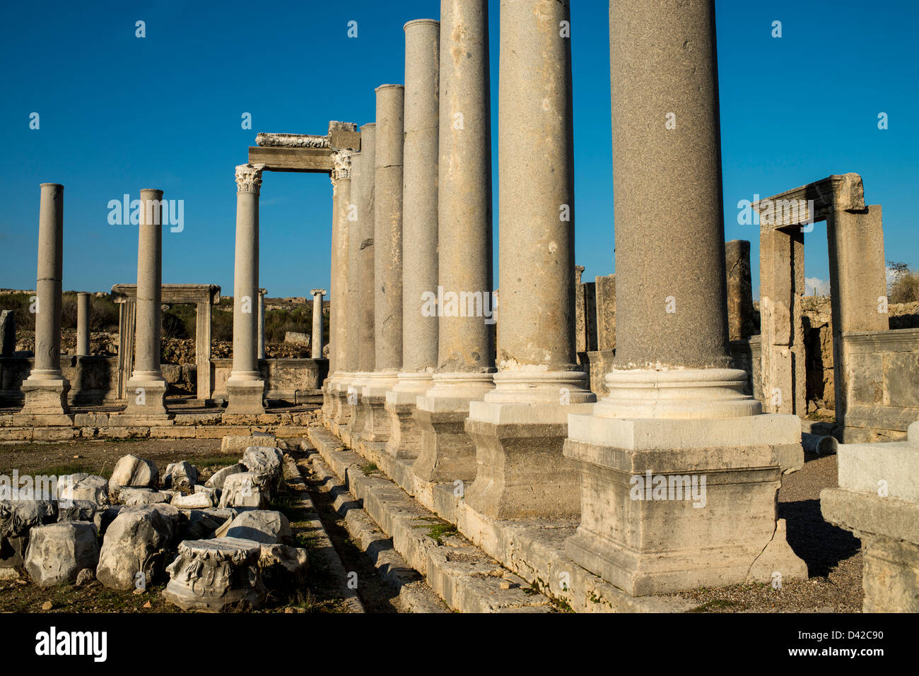 The remains of the agora at Perge in Turkey Stock Photo - Alamy
