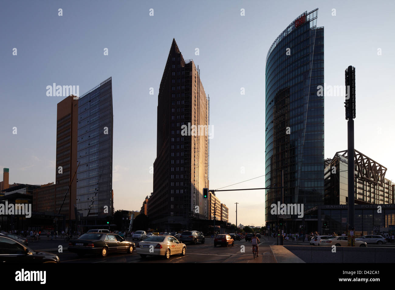Berlin, Germany, end buildings at Potsdamer Platz in the evening sun ...
