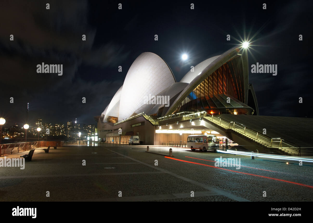 Sydney, Australia, the illuminated Opera House on Bennelong Point Stock ...