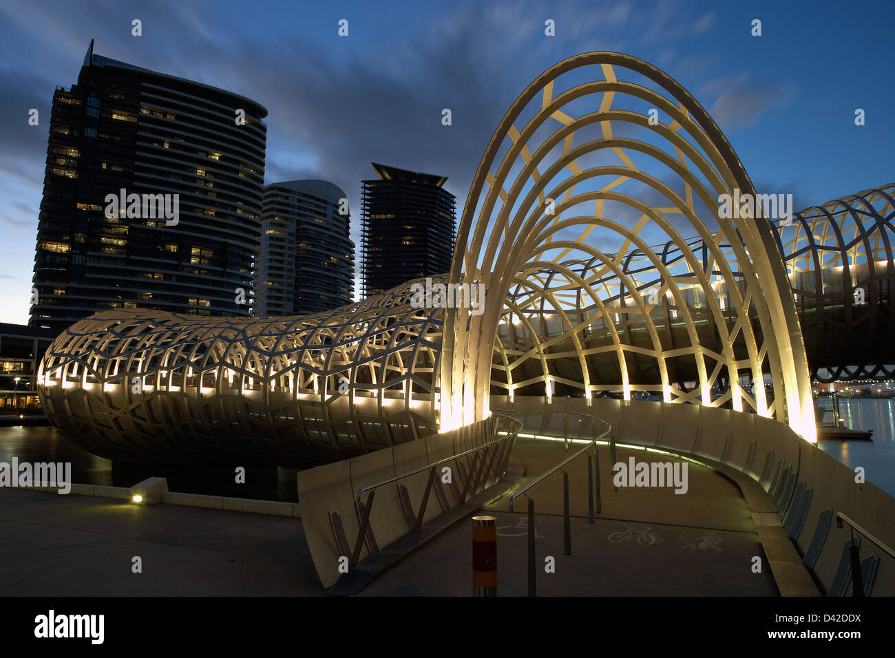 Melbourne, Australia, the Webb Bridge on the Yarra River in the ...