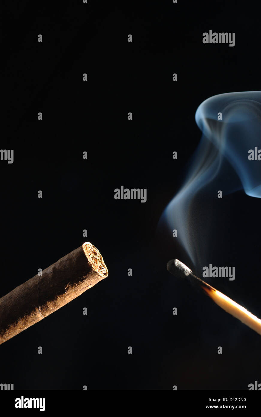 Muenster, Germany, cigar with a match Stock Photo - Alamy